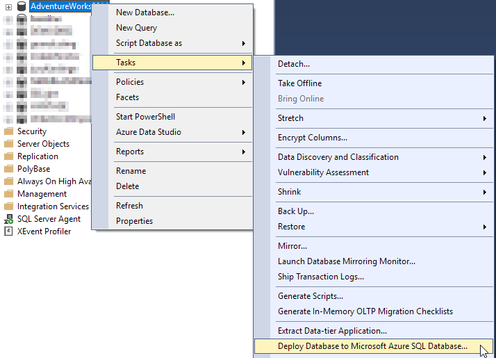 Deploying a database to Azure – Reitse's blog